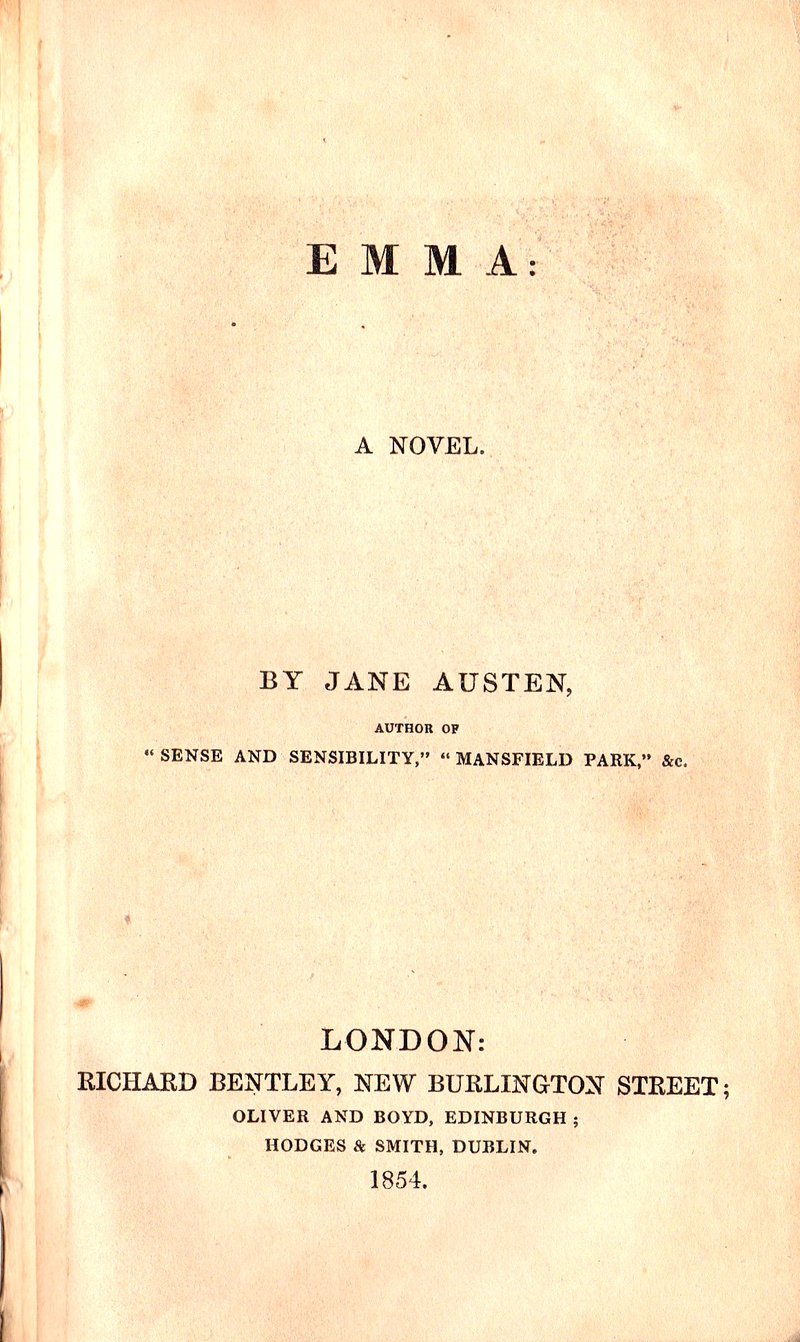 1833 Bentley edition of Jane Austen's Emma