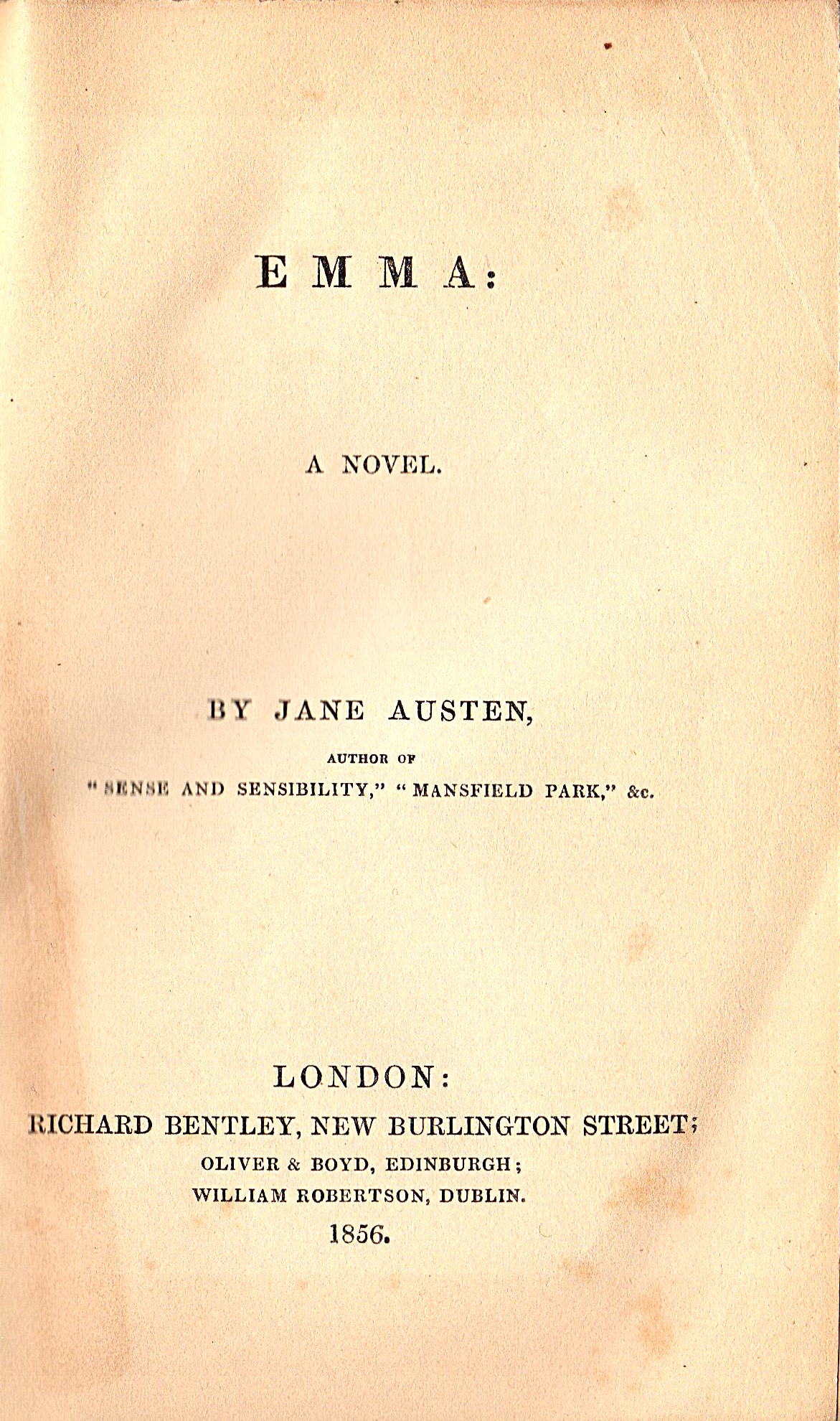 1833 Bentley edition of Jane Austen's Emma
